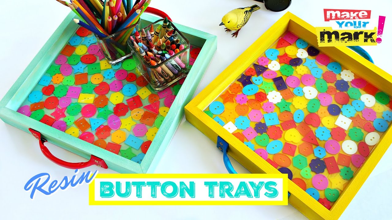 Colorful Resin Button Trays DIY - YouTube