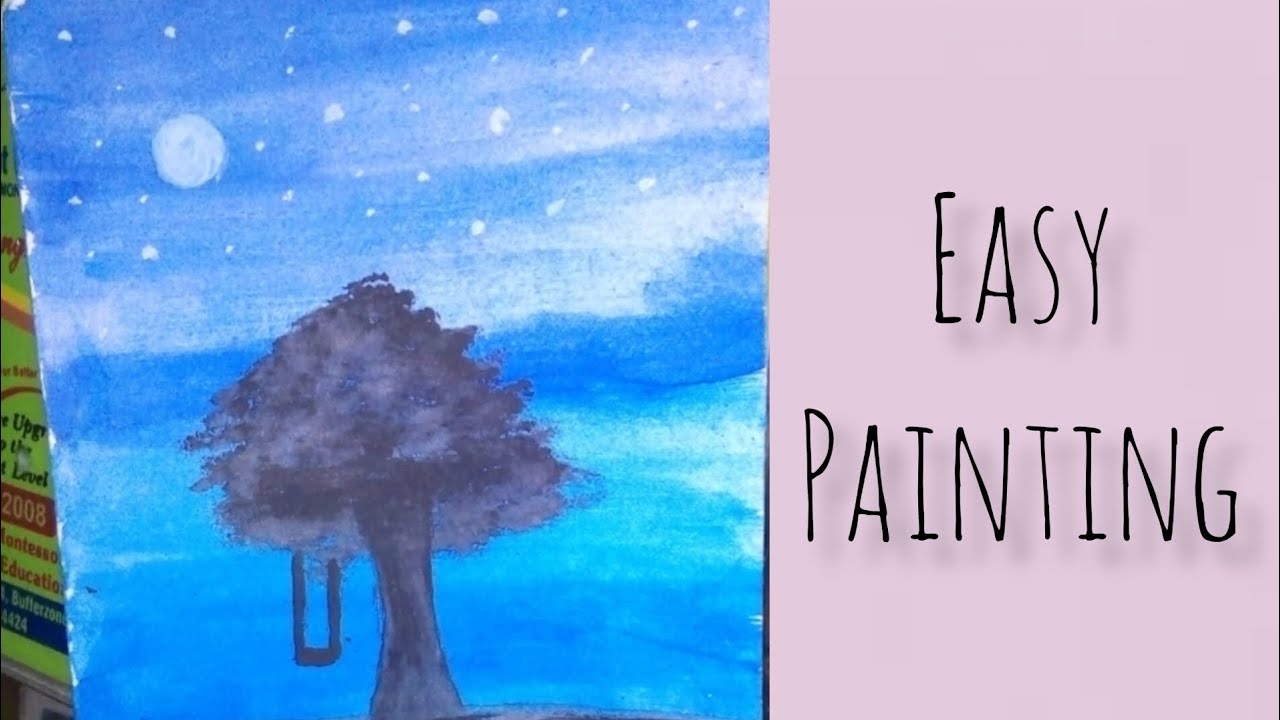 easy painting for beginners| easy night painting # easy # night ...