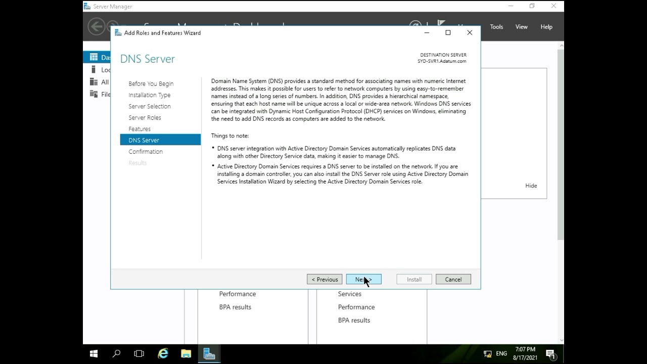 How to install DNS Server Role on Windows Server 2016 - YouTube