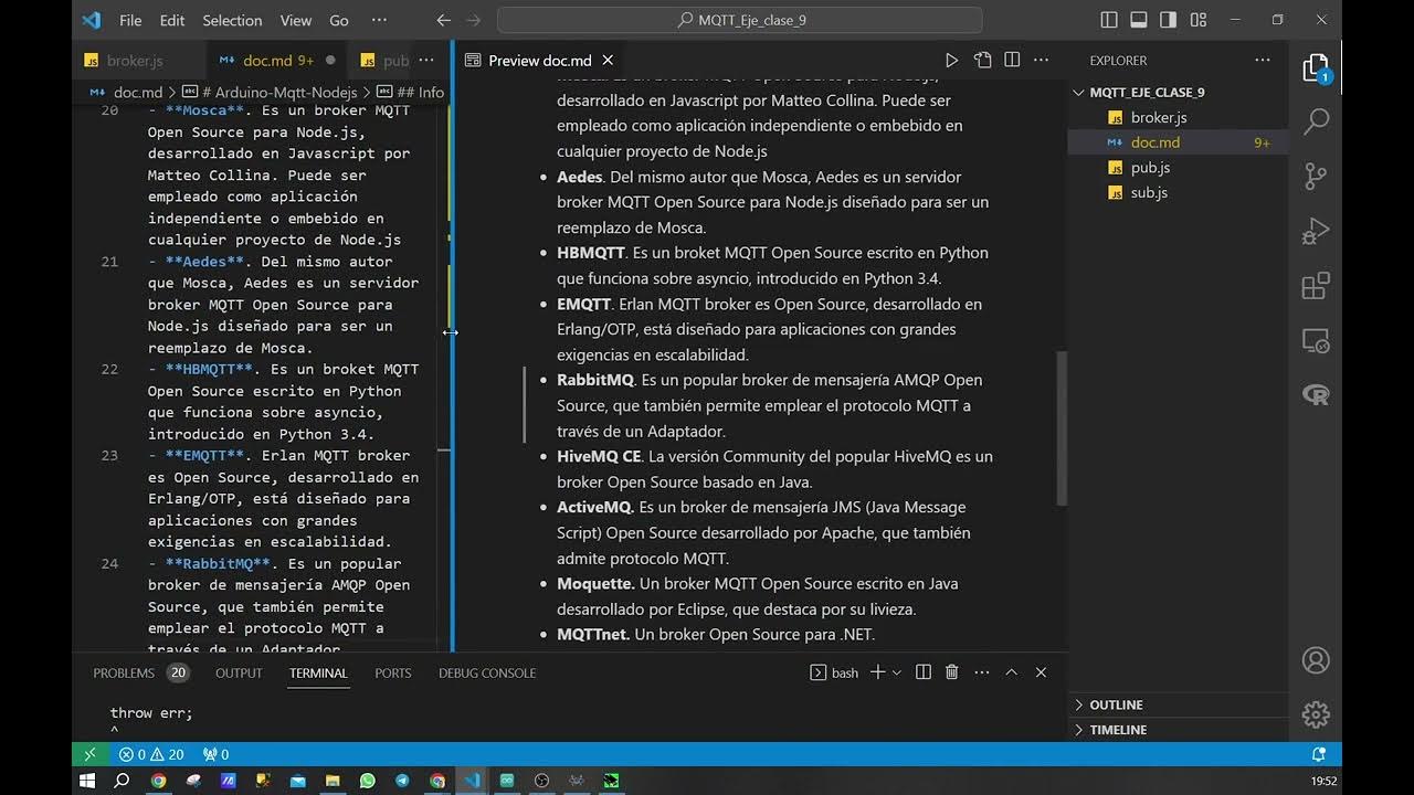 Arduinoproteus Nodejs Y Mqtt Broker Mosca Youtube