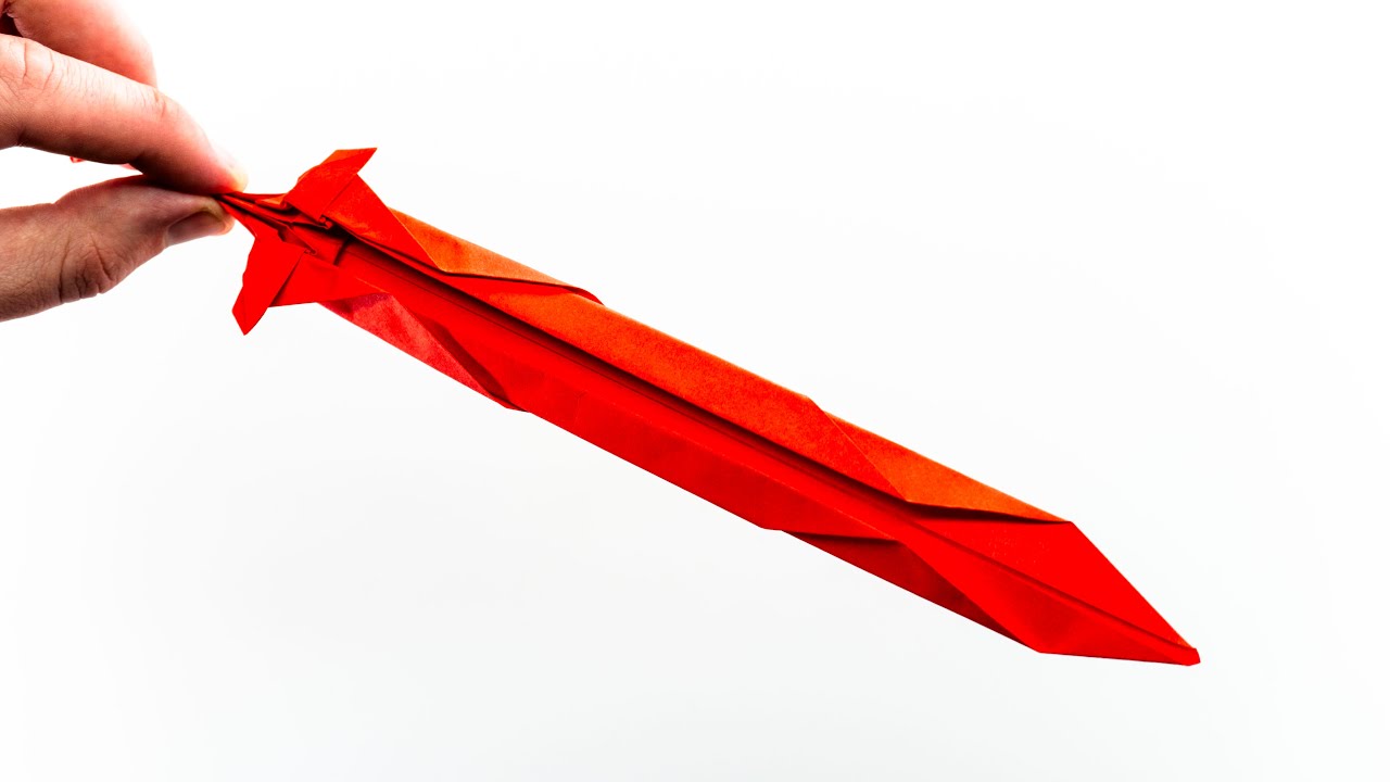 Cómo hacer una mini espada de papel. Armas de origami. - YouTube
