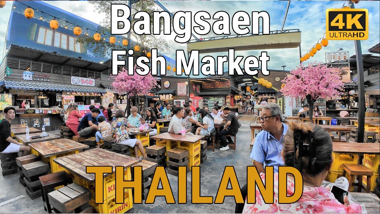 City Walk - Bangsaen Fish Market, Chon Buri, Thailand 4KHD 60FPS - YouTube