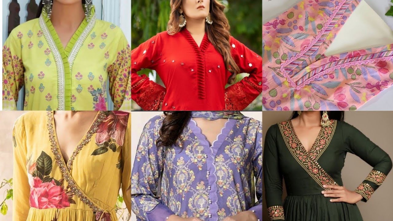 Trendy V Neck design ideas 2023 | Stylish Summer V Neck designs Ideas ...