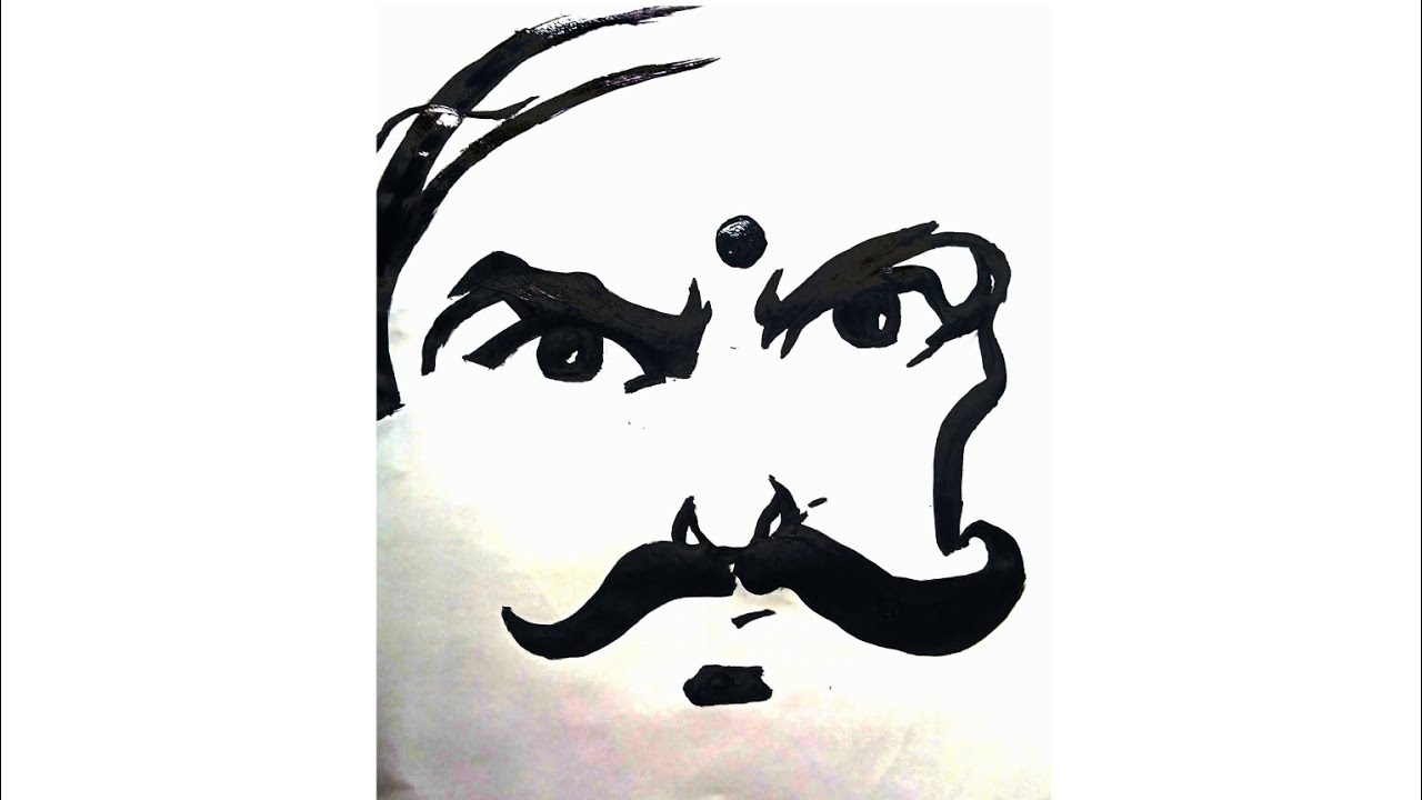 How to draw bharathiyar||Drawing bharathiyar || Stencil art|| Taranis ...