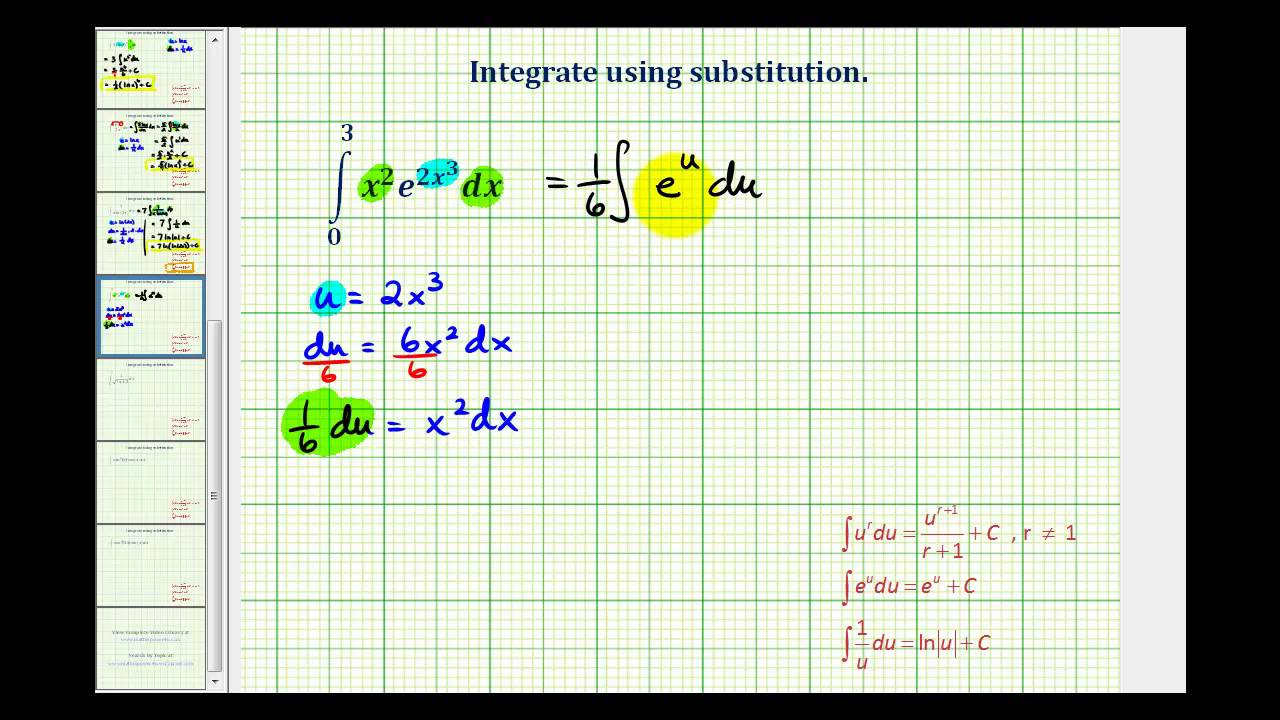 Ex 1: Definite Integration Using Substitution - YouTube
