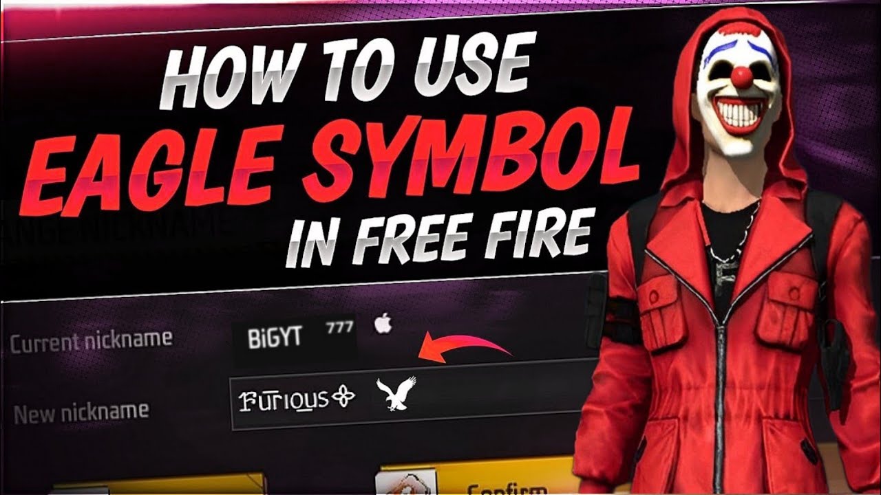How To Use Eagle Bird Symbol In Free Fire || Best Symbol For Free Fire ...