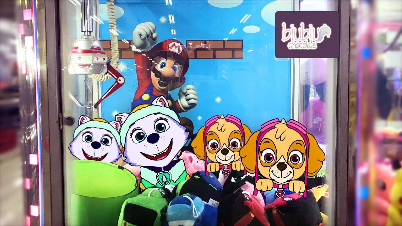 Paw Patrol Claw Machine - Trying to Catch Super Mario, Everest, and ...