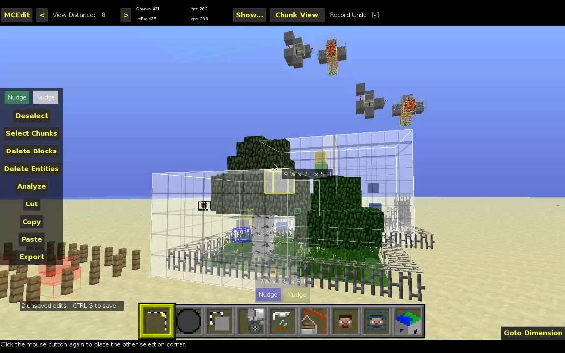 MCEdit filterek - 4. rész - Blockok eltűntetése (törlése) és spawnolása - YouTube