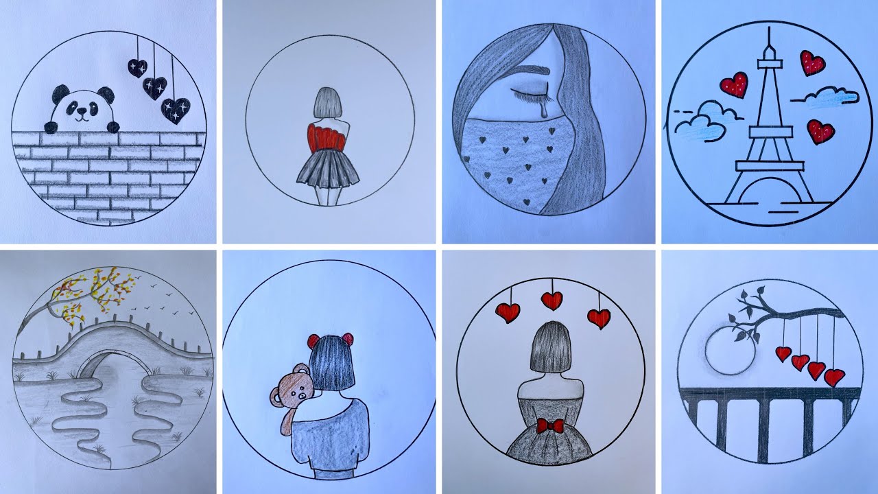 8 Easy circle drawing idea💡for beginners | | how to draw step-by-step ...
