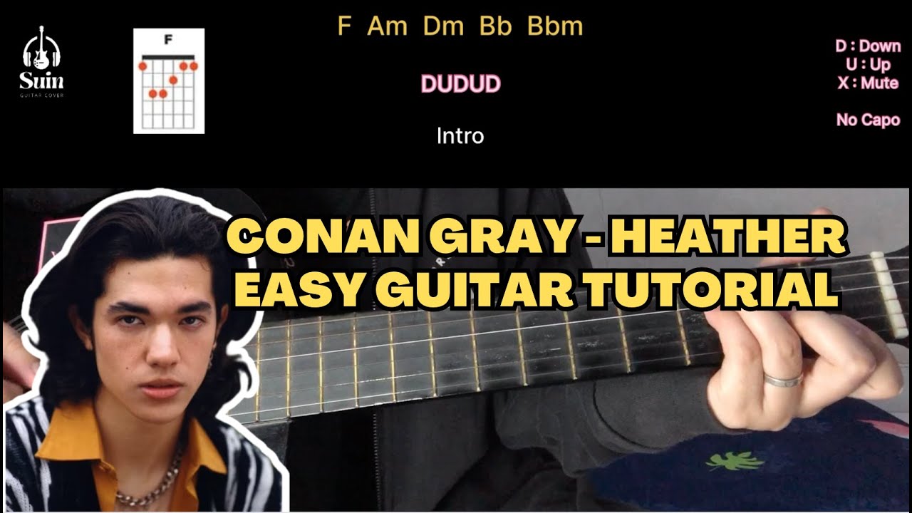 Conan Gray - 'Heather' EASY Guitar Tutorial | Suin - YouTube