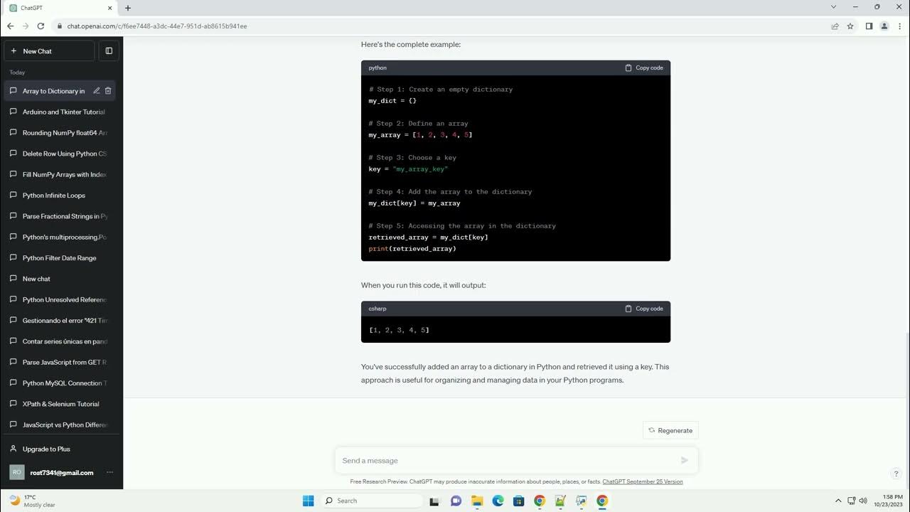 How to add array values to dictionary in python - YouTube