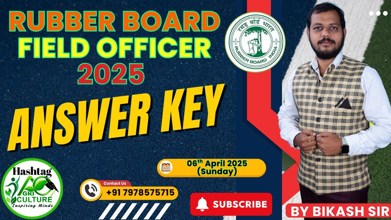 RUBBER BOARD Field Officer Answer Key 2025 |Rubber Board Answer Key ...