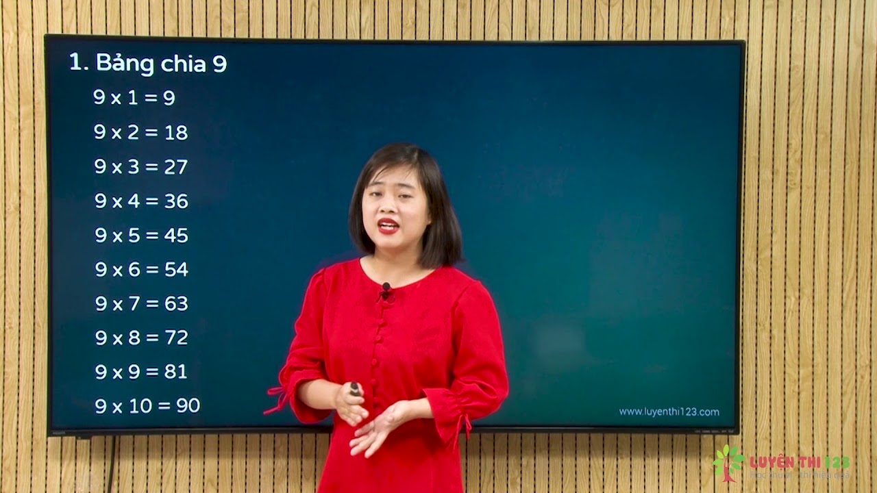 Toán lớp 3 - Bài 33: Bảng chia 9 - YouTube