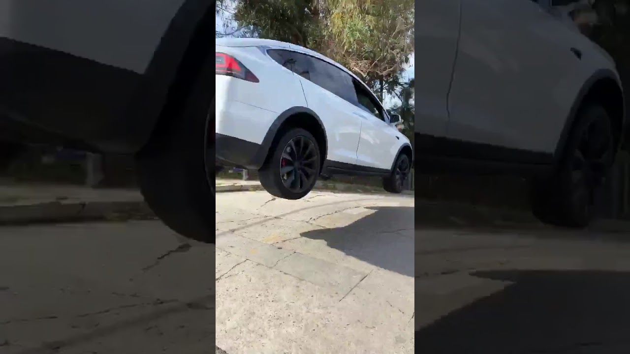 FLYING Tesla model X! - YouTube