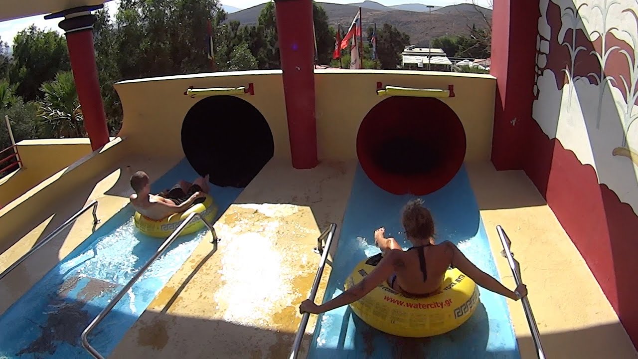 Double Hole Water Slide at Watercity - YouTube