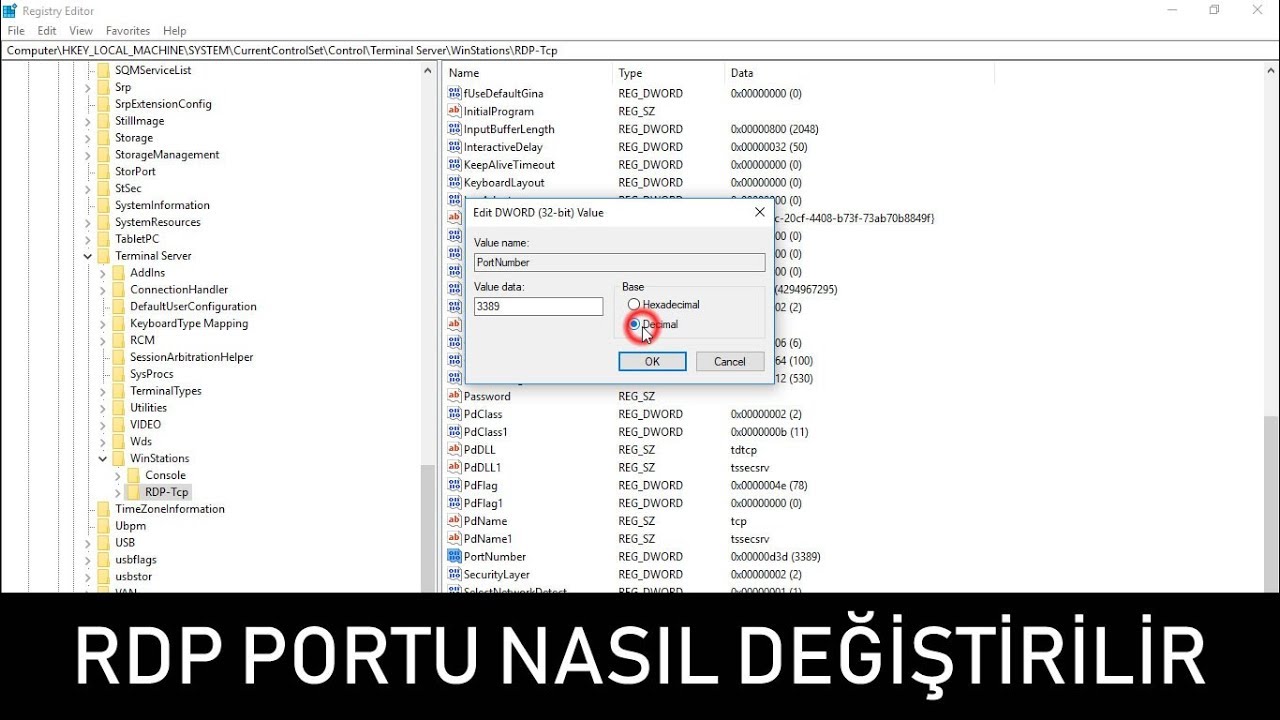 Remote Desktop Portu (RDP) Nasıl Değiştirilir? | Change RDP PORT - YouTube