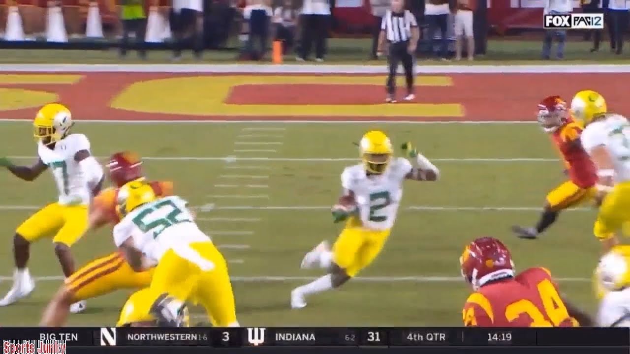 Oregon Freshman Mykael Wright Returns A Kickoff 100 Yards For A TD vs ...