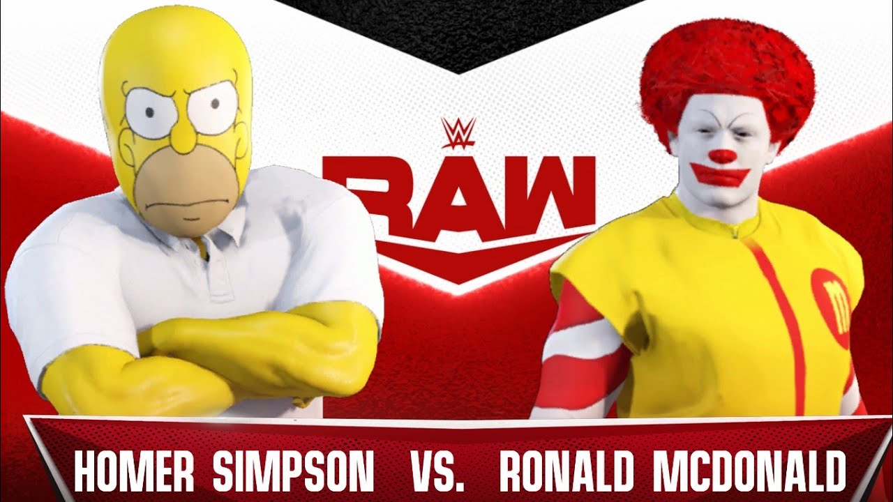 WWE 2K22 Homer Simpson VS Ronald McDonald - YouTube