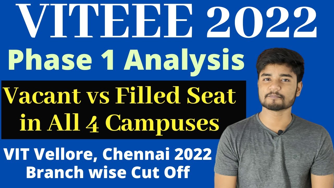 VITEEE 2022 Phase 1 Analysis Branch vs Category cutoff 2022 - List of ...