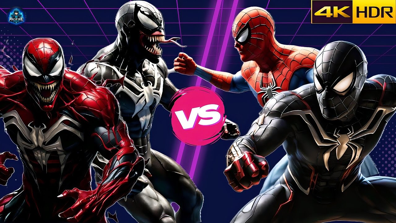 Spider-Man & Miles Morales Vs Venom & Carnage | Tag Team Match - WWE ...