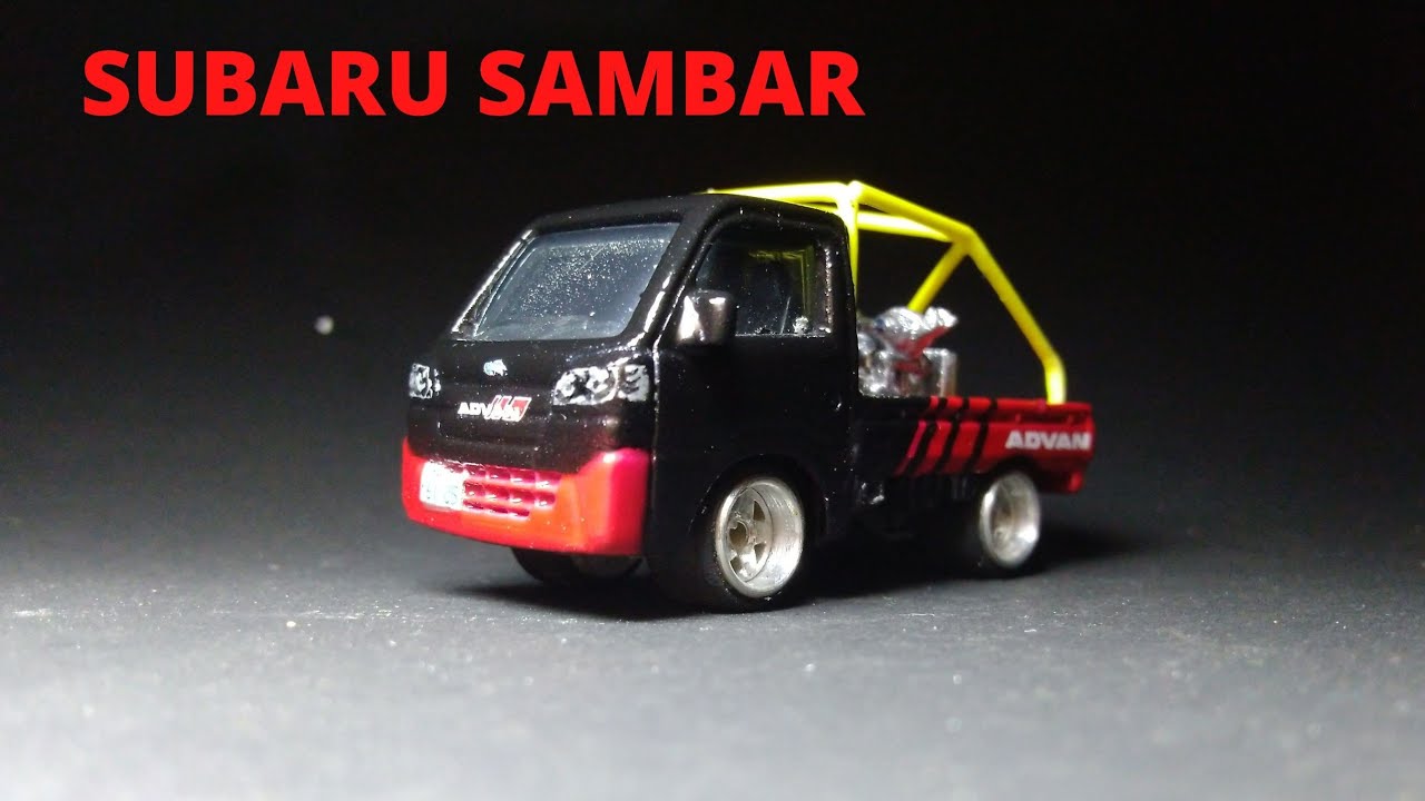 Subaru Sambar Custom Matchbox | Middle Engine and ADVAN Decal - YouTube