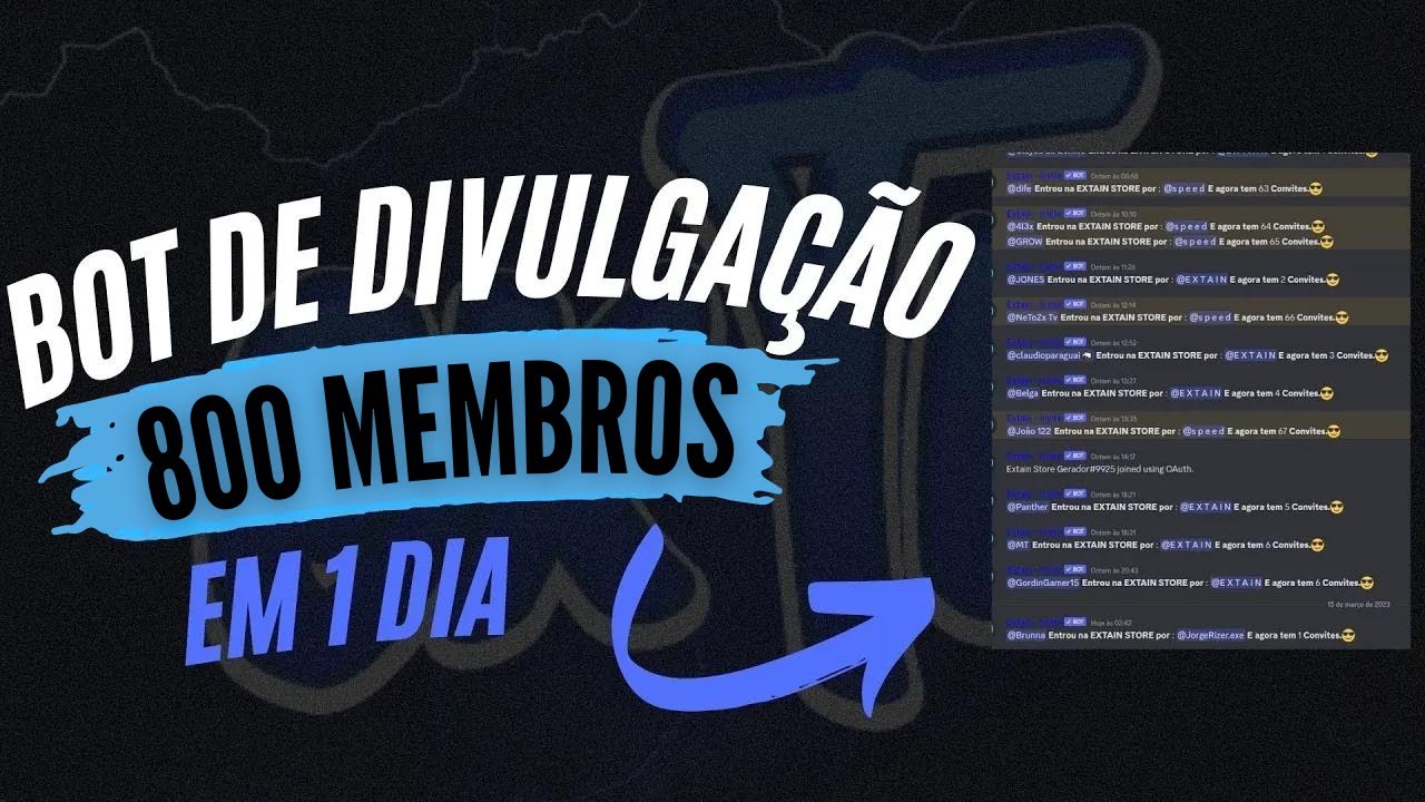 BOT DIVULGAÇÃO SELF BOT PEGANDO 800 MEMBROS | ATUALIZADO!! - YouTube