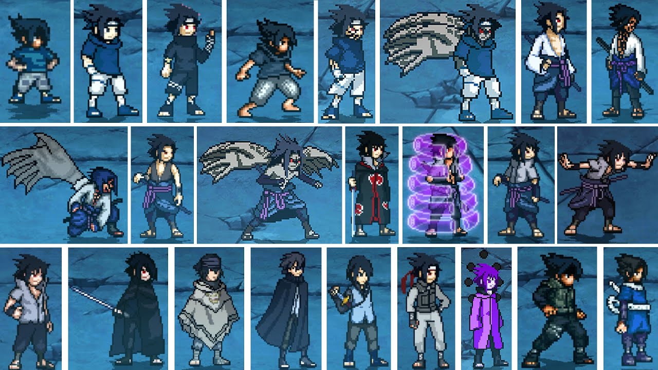 Sasuke All Forms and Transformations in Mugen - YouTube