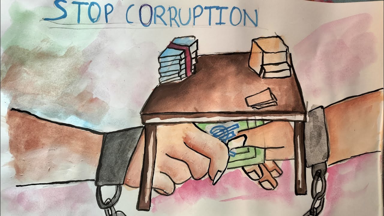 Making a beautiful drawing of "Corruption free India for a developed ...