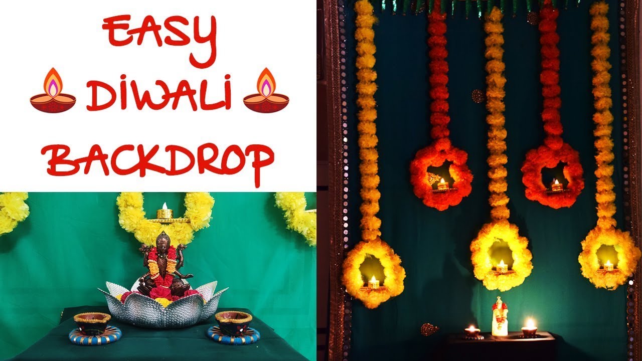 Diwali Decoration Ideas At Home | Diwali Backdrop Ideas | Easy ...