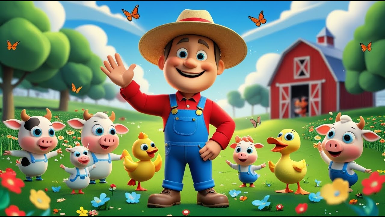 Farmer in the Dell Song | Farm Animals Nursery Rhyme for Kids 🐄🦆🐑 ...