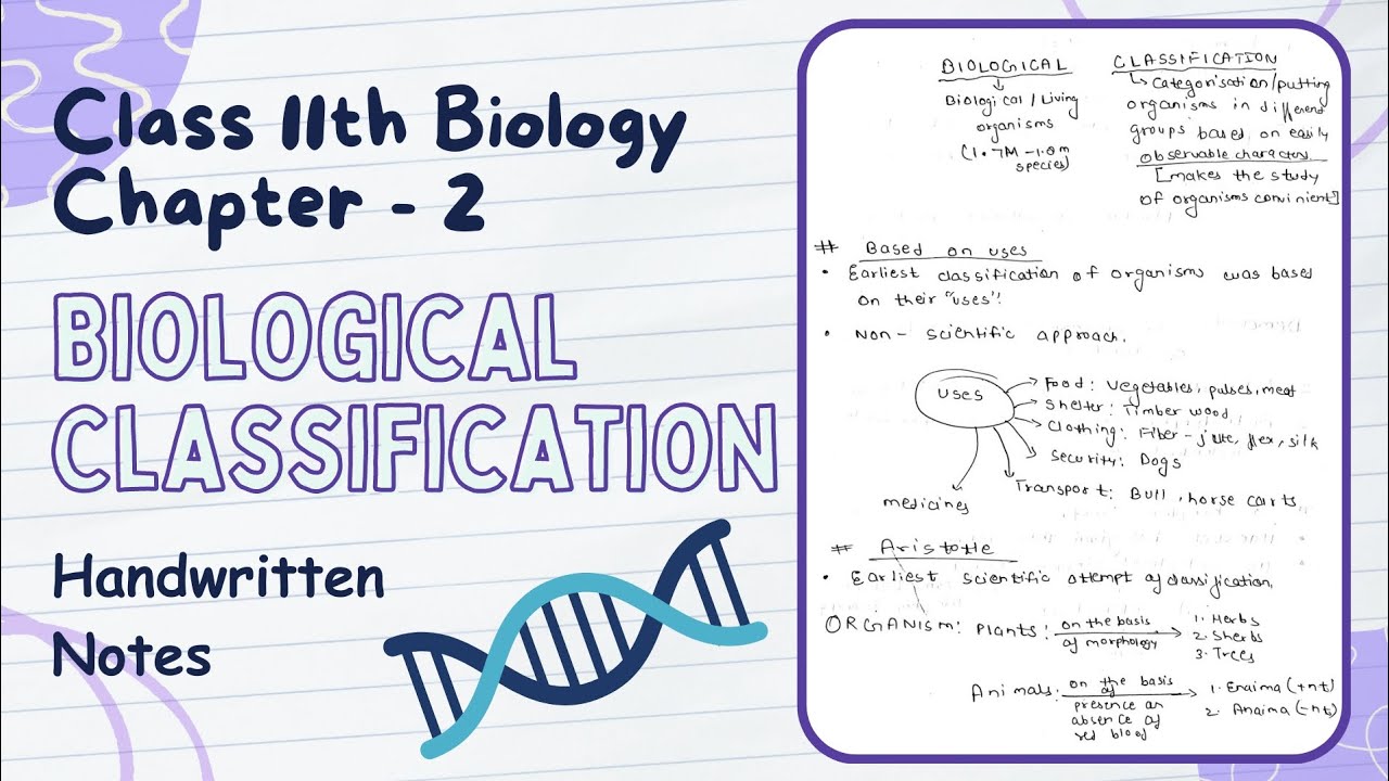 Biological Classification - Notes PDF || Class 11th Biology Chapter 2 ...