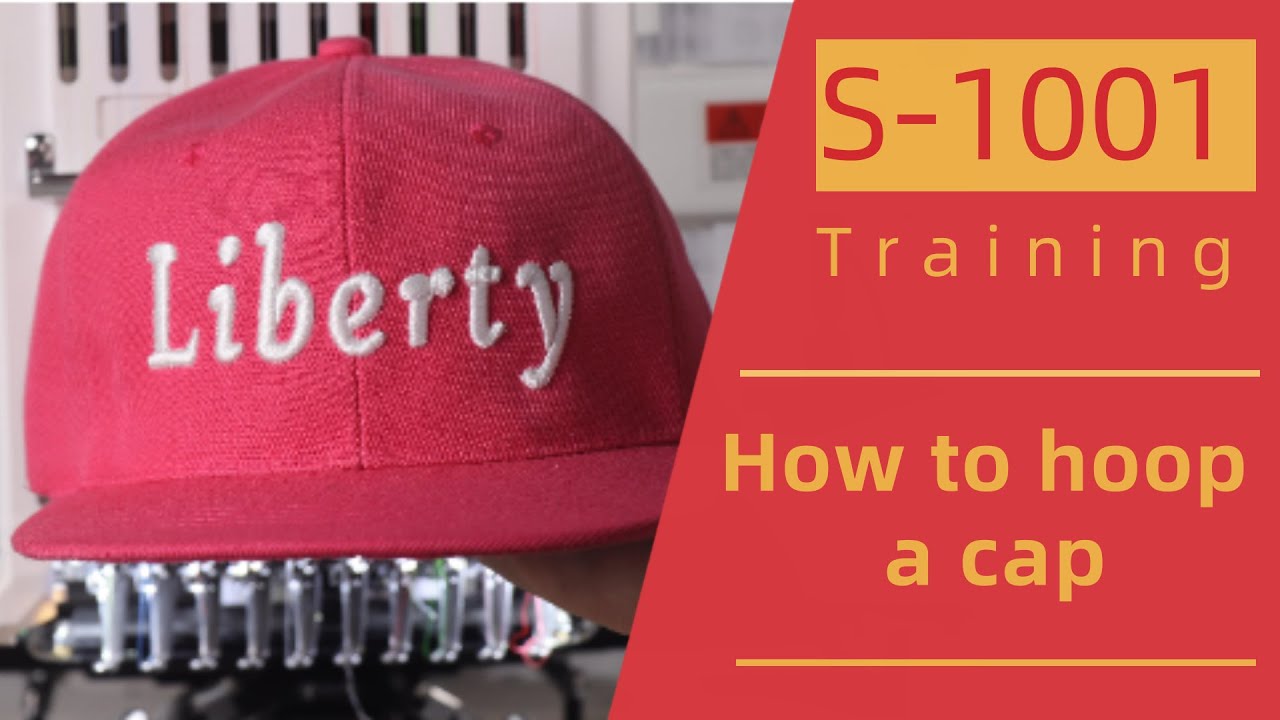 Smartstitch Embroidery Machine S1001 How to hoop a cap - YouTube