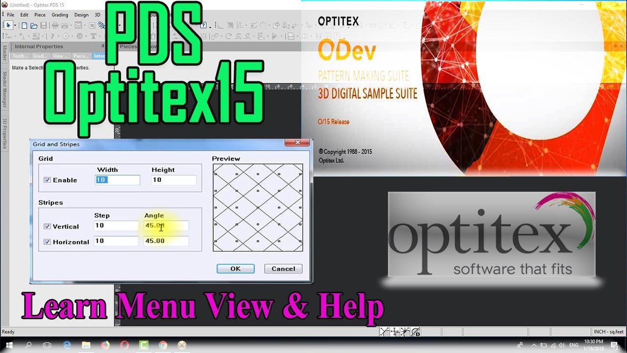 Learn Optitex:How to use function in Menu View & Help - YouTube