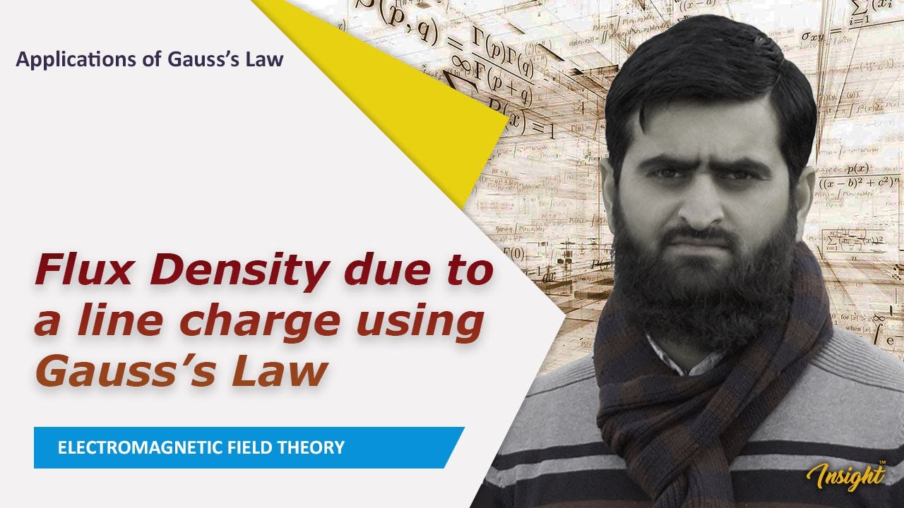 3.3b Flux Density due to a line charge using Gauss's Law | Applications ...