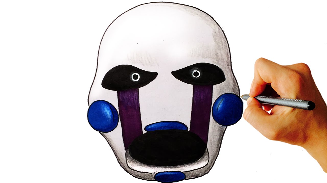 How to draw Reverese Puppet jumpscare from FNaC FNaF fan game drawing ...