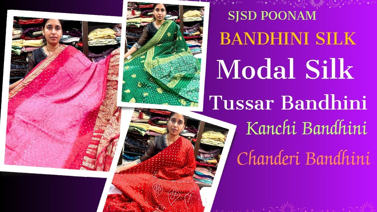 Latest Bandhini Silk|Modal Silk,Tussar Bandhini|Kanchi Bandhini ...