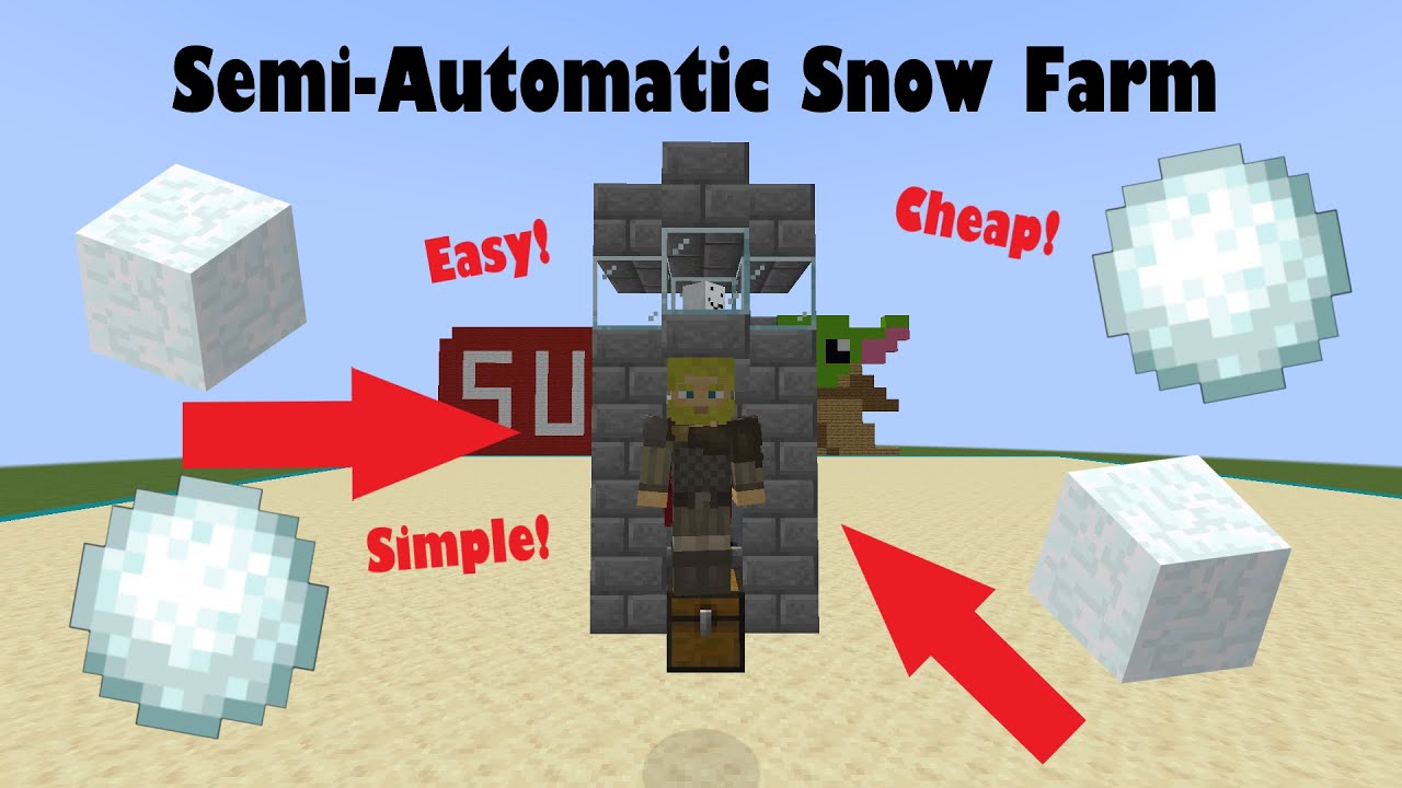 Semi-Automatic Snowball Farm *FAST* *CHEAP* (Minecraft PC, Xbox ...