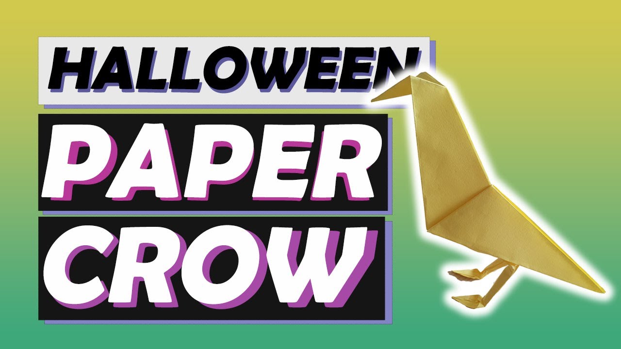 Halloween paper crow. Origami halloween crow. How to fold fascinating ...