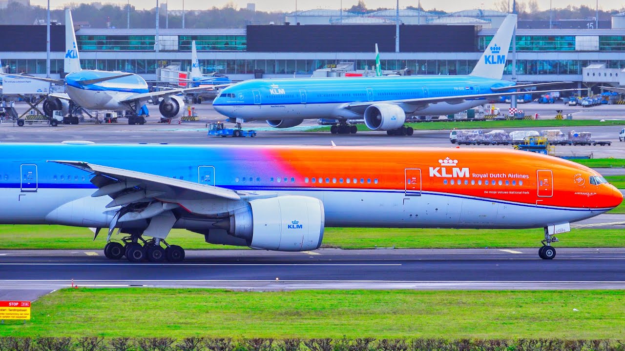 CLOSE UP LANDINGS at AMS (4K) | 777 A330 787 A220 767 | Amsterdam ...