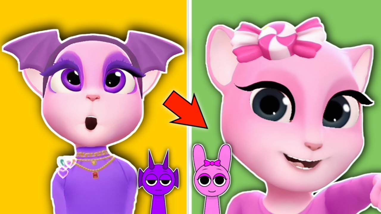 Incredibox Sprunki Pinki vs Durple| my talking Angela 2 # ...