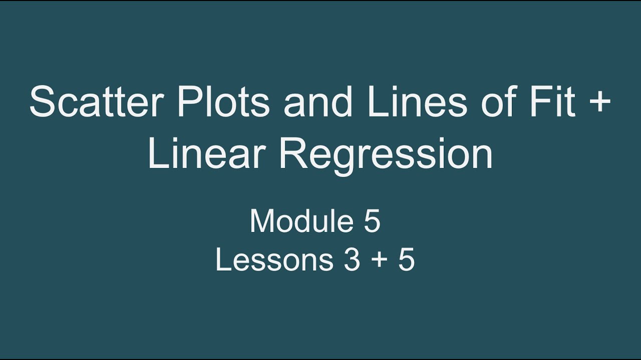 Module 5 Lessons 3 & 5 – Scatter Plots and Lines of Fit + Linear ...