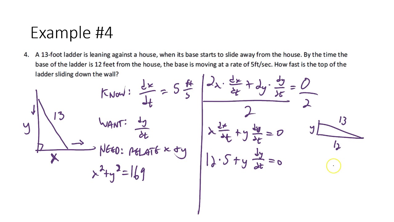 4 6B Related Rates Examples YouTube 4 6B Related Rates Examples YouTube