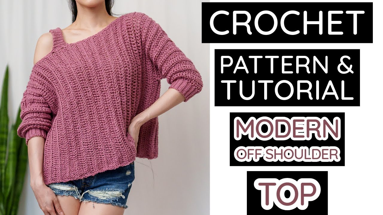 How to Crochet Off the Shoulder Top w. Straps | Pattern & Tutorial DIY ...