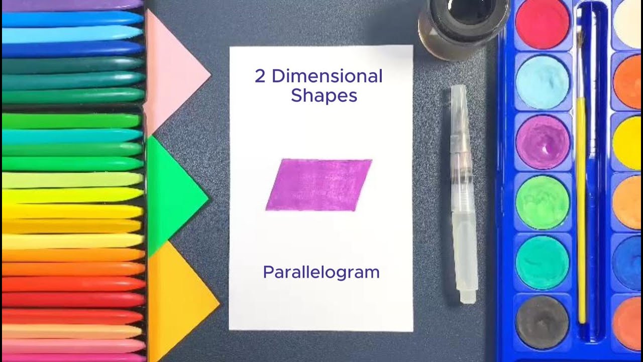 Coloring 2D Shapes #fun #drawing #coloring #watercolor #parallelogram # ...