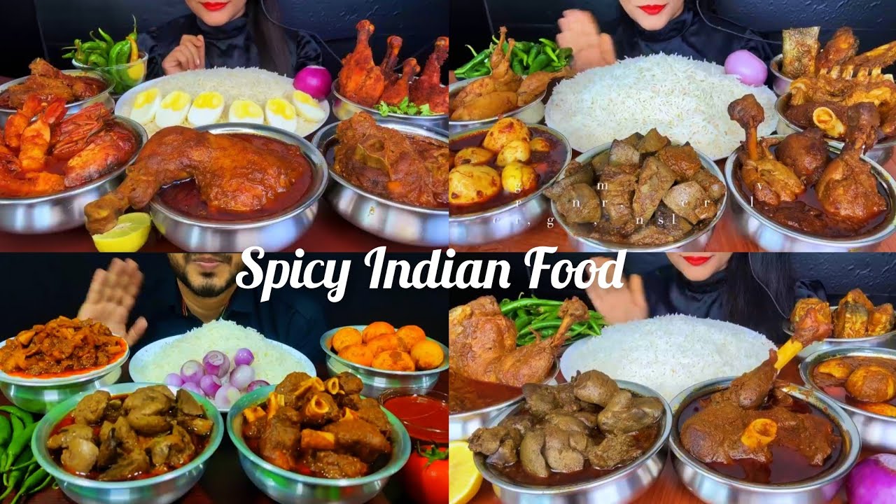 ASMR EATING SPICY🔥INDIAN FOOD 😋 | Food Compilation | Speed Eating Sound ...