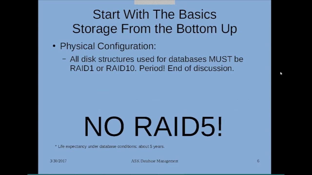 Informix Best Practices - Disks and Database Space Layout by Art Kagel - YouTube