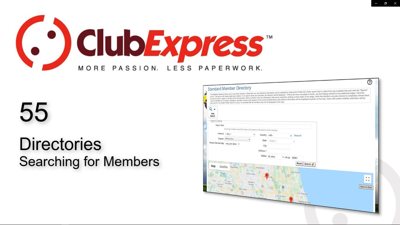 ClubExpress - 55 Directories - Searching for Members - YouTube