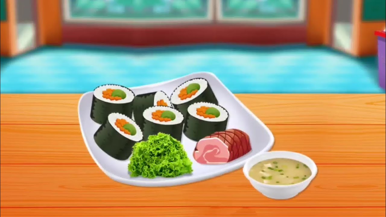 GAME MEMBUAT SUSHI DAN JUS SEGAR - GAME MASAK-MASAKAN - YouTube
