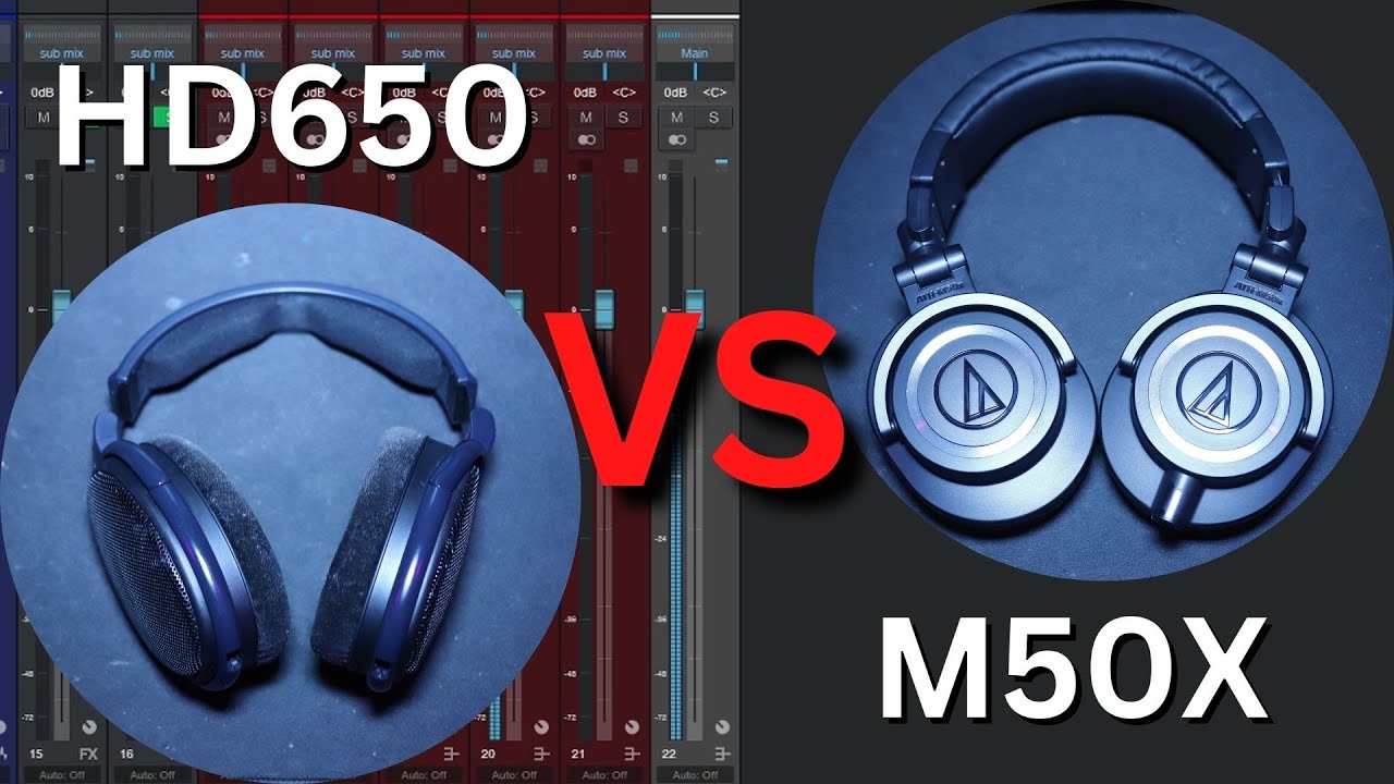 Sennheiser HD 650 vs Audio Technica M50x | Headphone Mix Test - YouTube