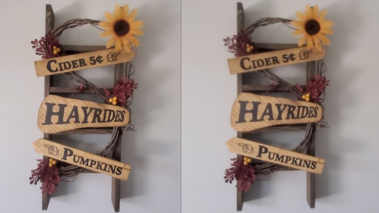 DIY Rustic Ladder | Autumn Woodworking Project | Wall Decor - YouTube